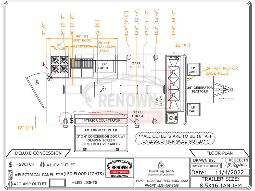 Concession Trailer Floor Plans | Customized Trailers Floor Plans