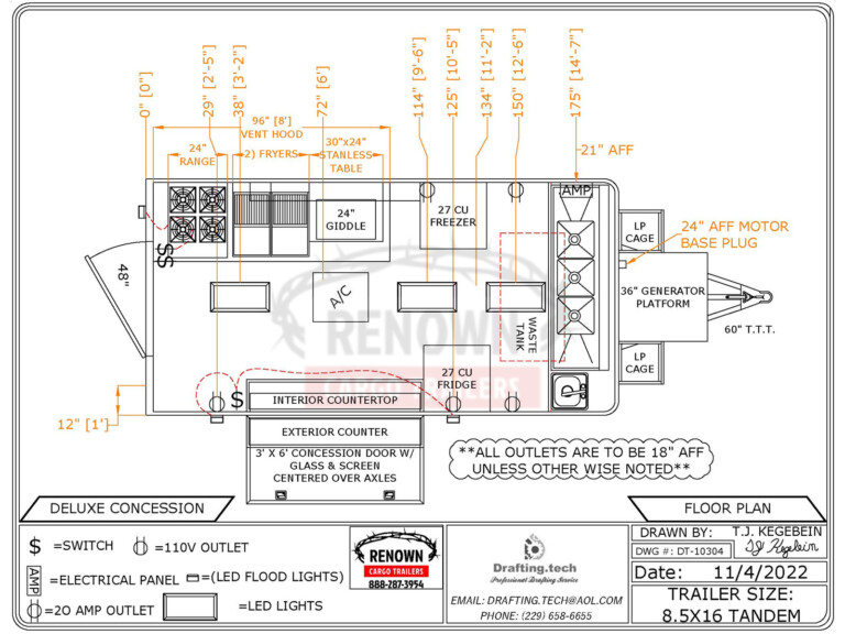 Concession Trailer Floor Plans | Customized Trailers Floor Plans