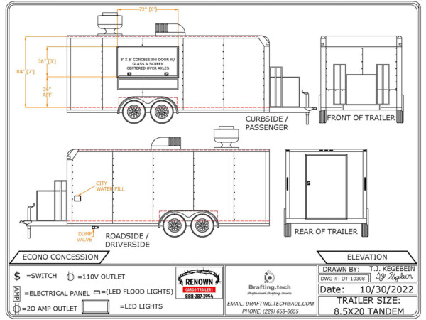 Concession Trailer Floor Plans | Customized Trailers Floor Plans