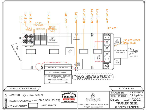 Concession Trailer Floor Plans | Customized Trailers Floor Plans